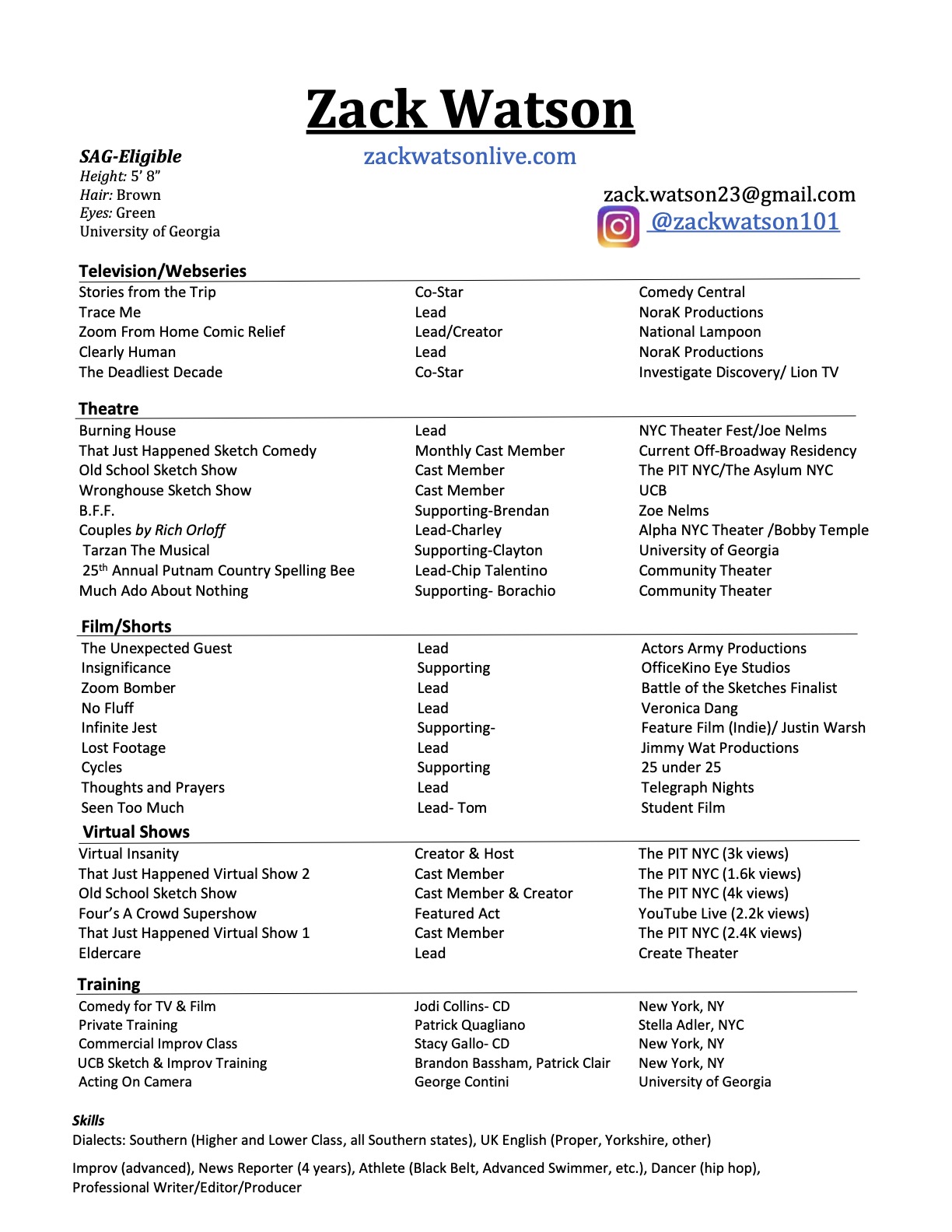 Credits – Zack Watson